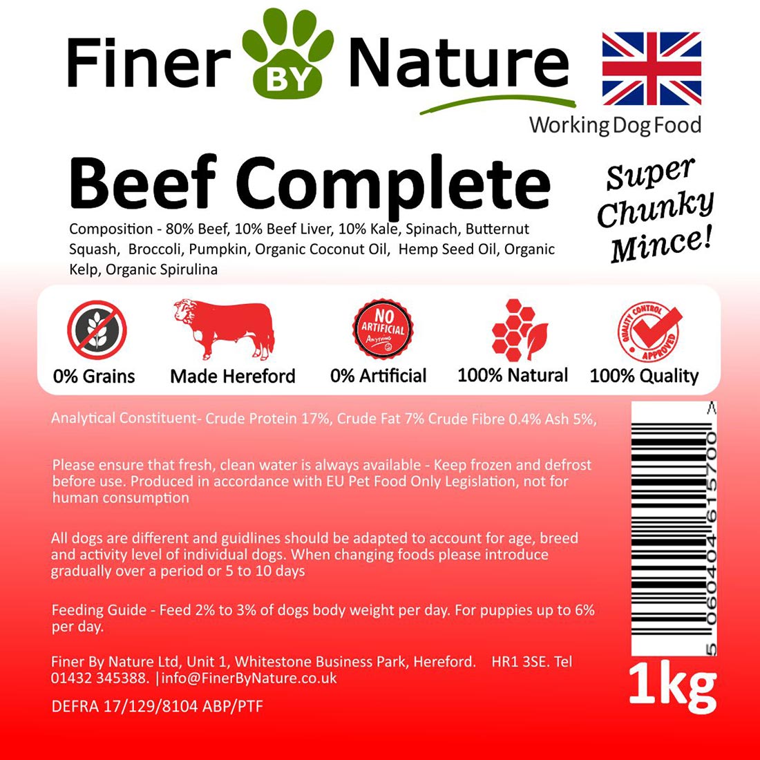 Finer by Nature Beef Complete 1kg – Animal Station Ltd